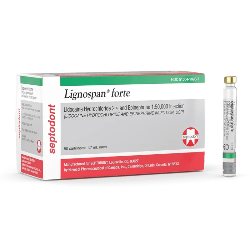 Septodont Lignospan 2% lidocaine w/ epinephrine 1:50,000 red 50/box ...